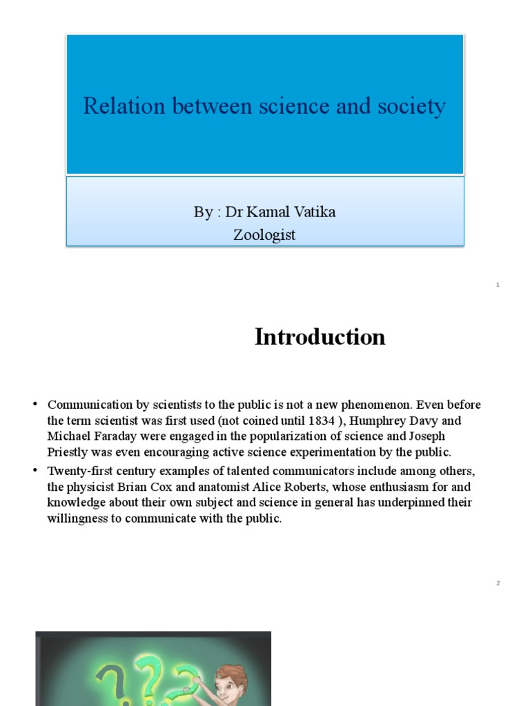 Relationship Between Science and Society | PDF