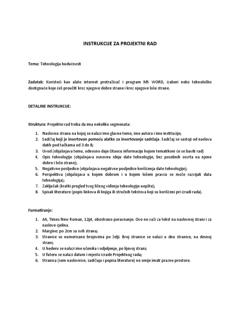 Projektni Rad | PDF