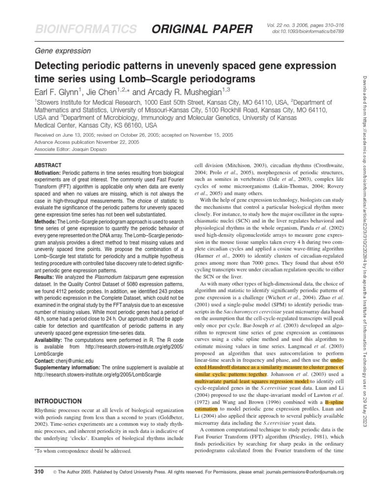 Detecting Periodic Patterns In Unevenly Spaced Gene Expression Time