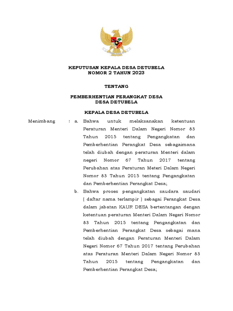 SK Pemberhentian | PDF