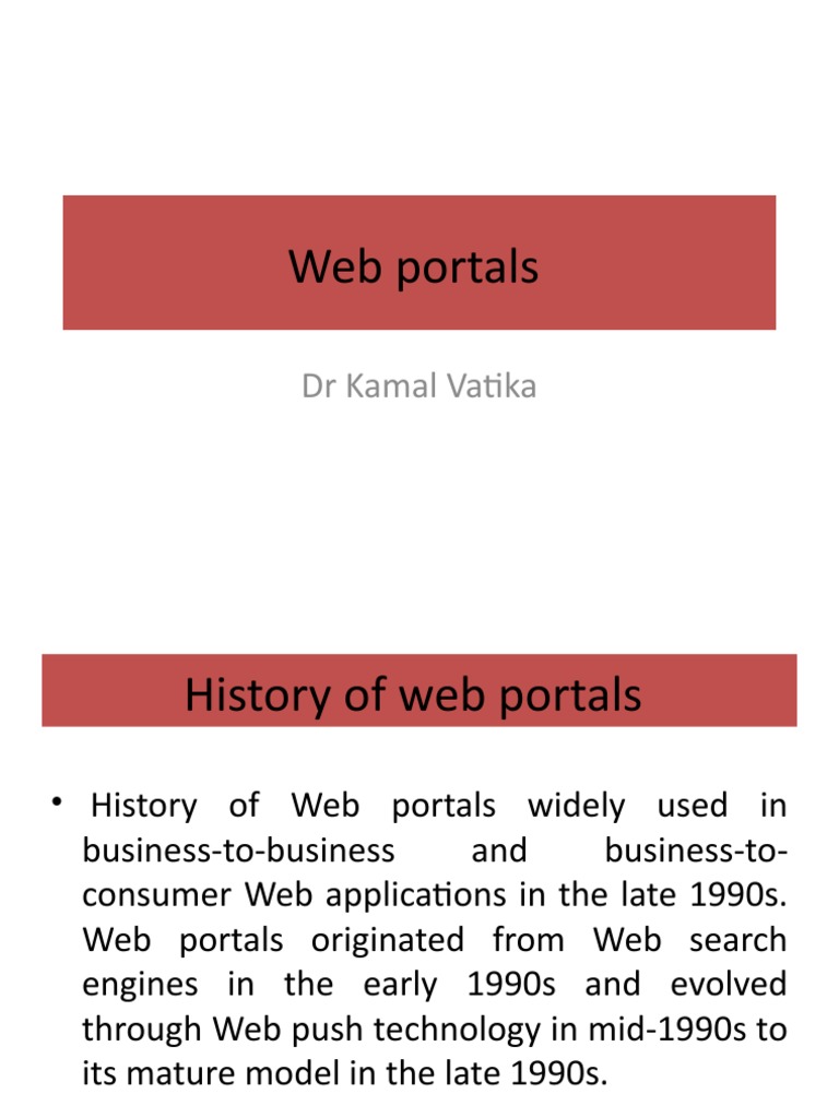 Web Portals | PDF | World Wide Web | Internet & Web