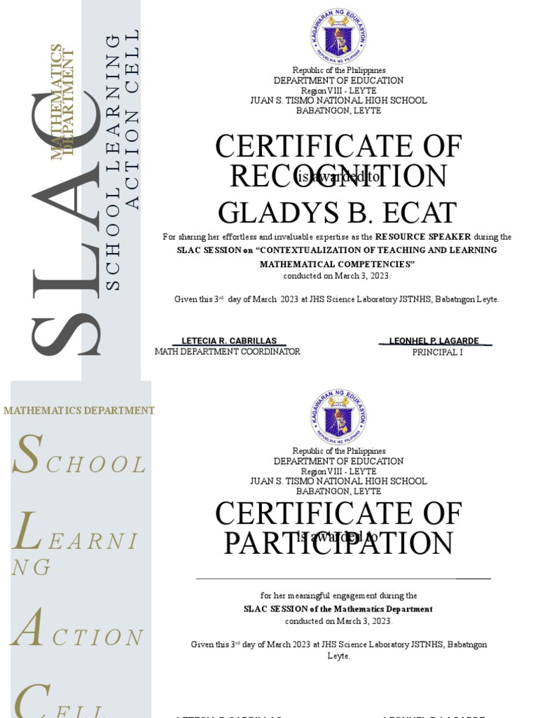 Certificate Lac Session 3 1 Pdf - Free Word Template