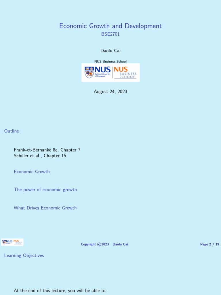 W2 Econ Growth and Development | PDF