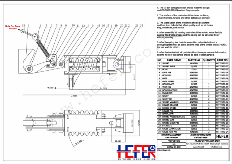 Engineering Specs for Tow Hook | PDF