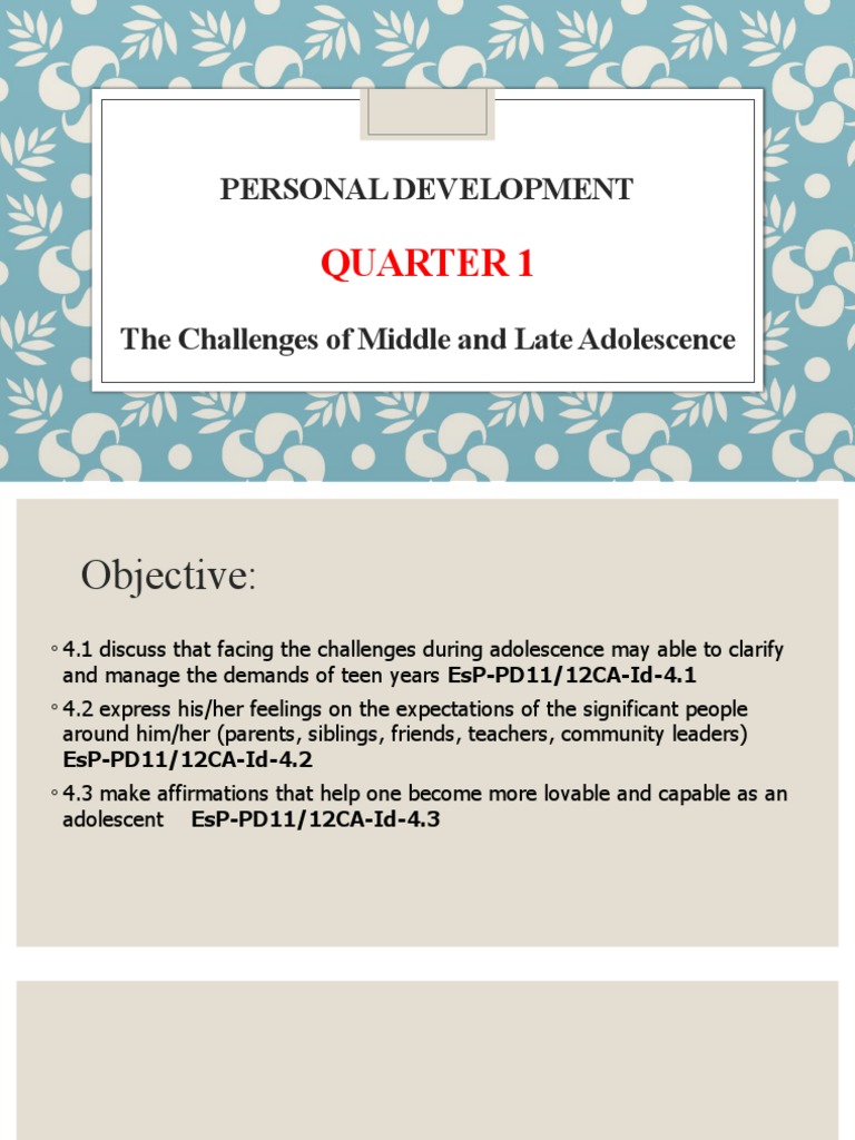 The Challenges of Middle and Late Adolescence | PDF