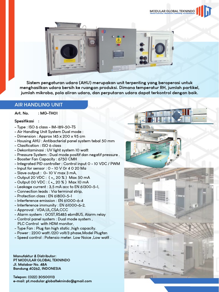 Sistem AHU Modular Global Teknindo | PDF