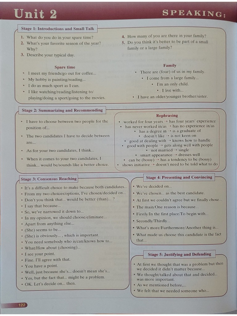 Speaking Unit 2 - Mastering Michigan Book 1 | PDF