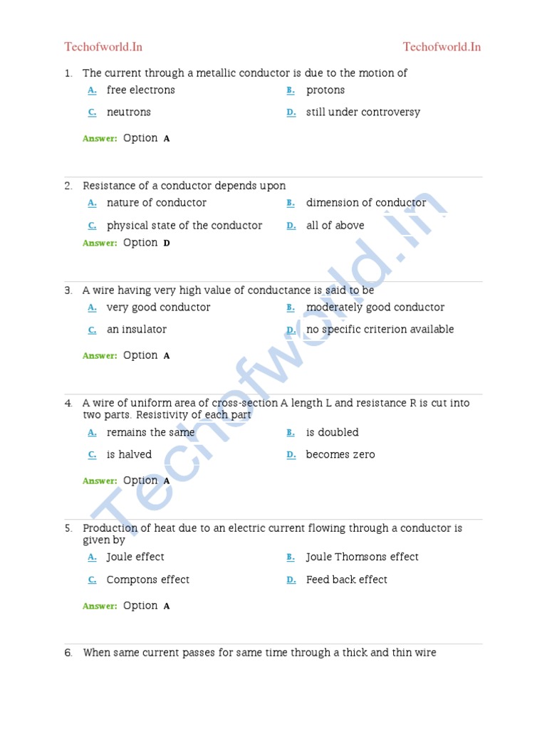 Part 1 28 | PDF | Electrical Resistivity And Conductivity | Electrical ...