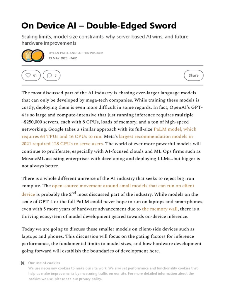 2023-05 On Device AI - Double-Edged Sword | PDF