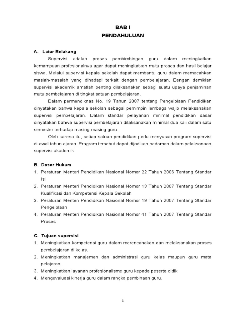 Laporan - Supervisi Oleh Kepsek | PDF