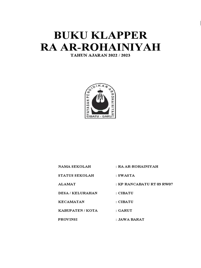 A.3.4 Buku Klapper Ra Ar-Rohainiyah | PDF