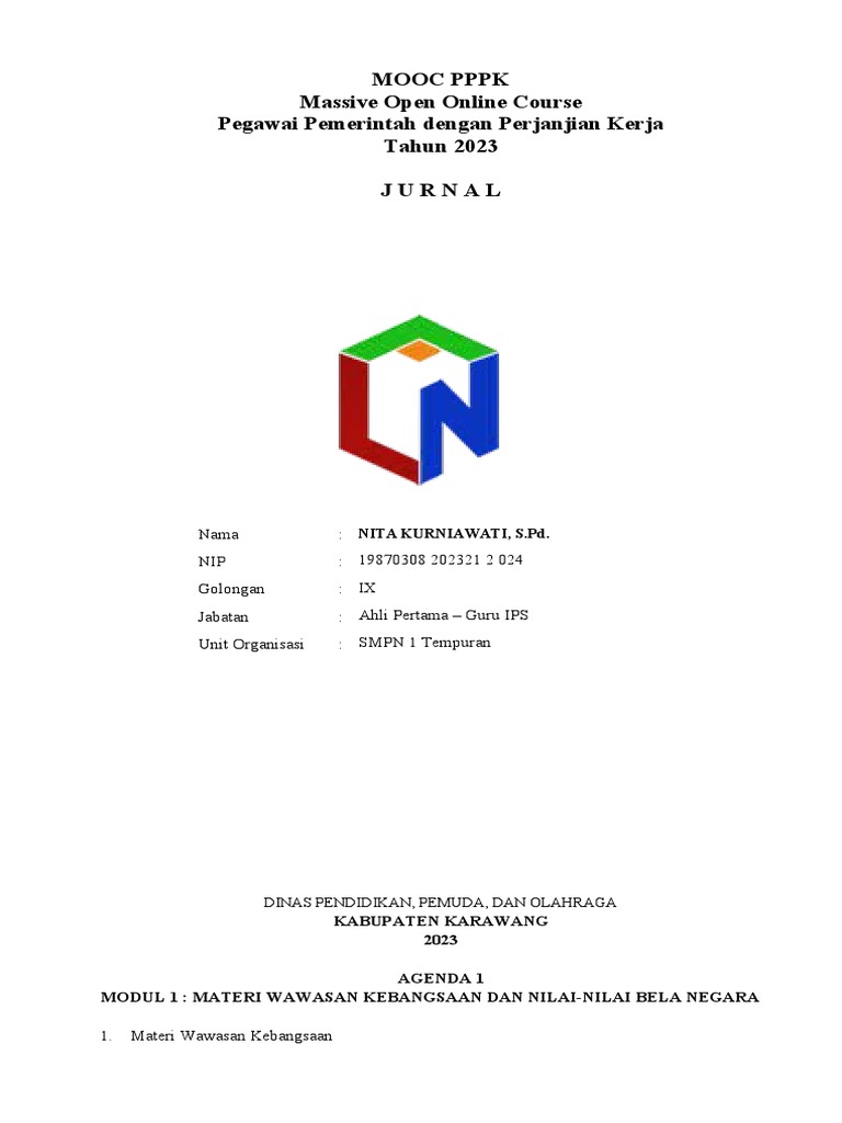 Jurnal Mooc PPPK 2023 Angkatan Xvi | PDF