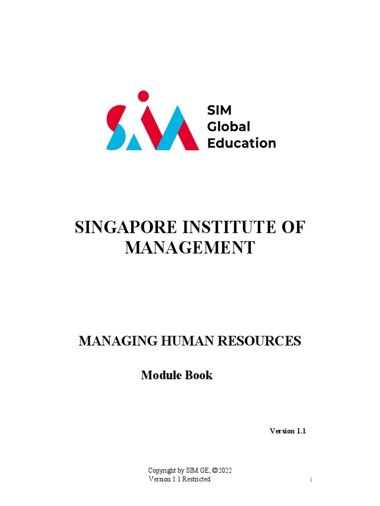 HRM0111 Module Book V1.1 | PDF | Human Resources | Human Resource ...