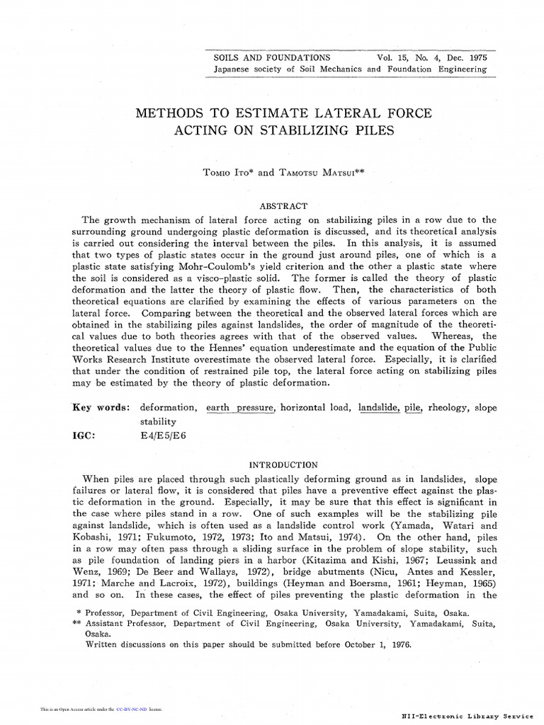 Ito-Matsui Method Piles | PDF