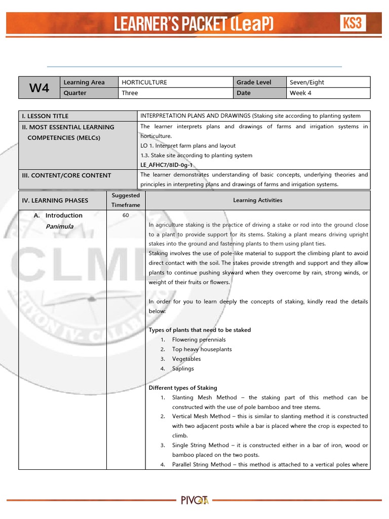 TLE HO7 8 wk4 | PDF | Learning | Plants