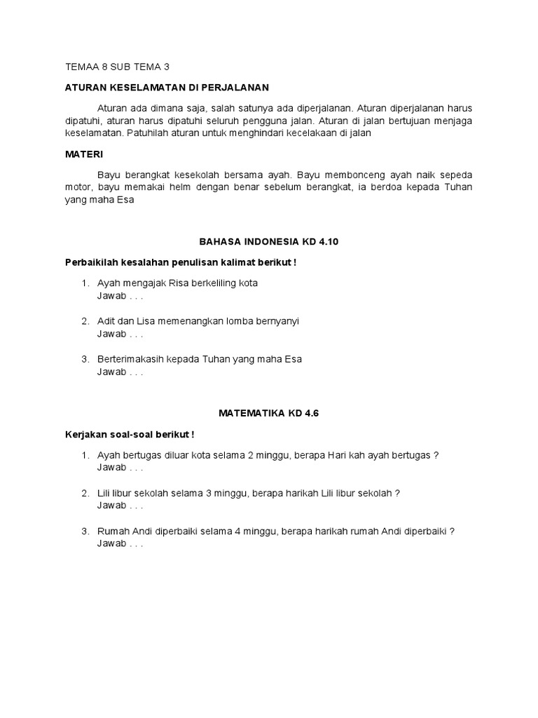 Temaa 8 Sub Tema 3 | PDF