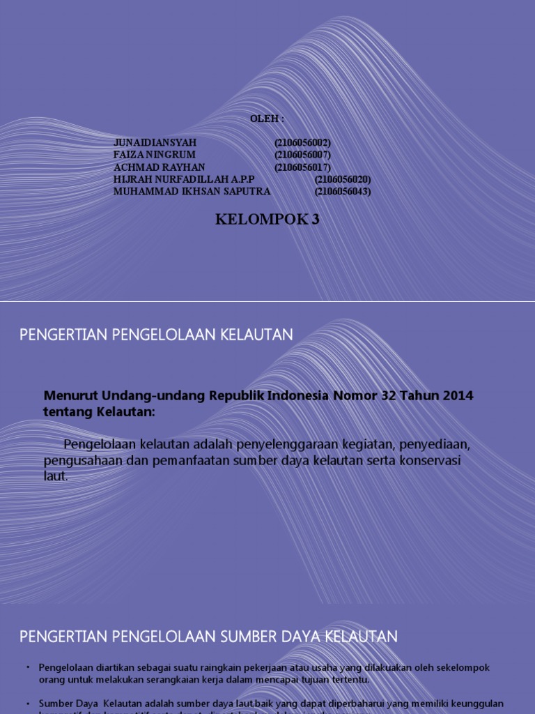 Kelompok 3 Bab 6 Pengelolaan Kelautan (Hukum Perikanan Kelautan) | PDF | Sains & Matematika