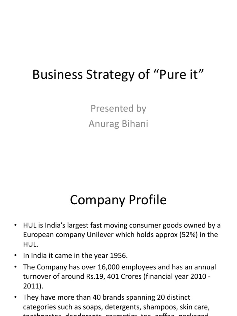 Business Strategy of PUREIT | PDF | Unilever | Foods