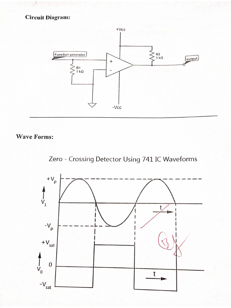 Zero Crossing Detector Using Op-Amp | PDF