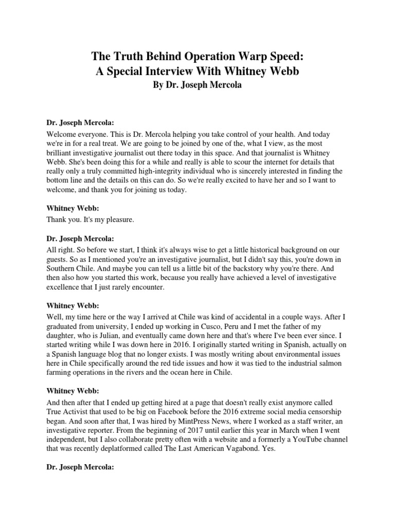 The Truth Behind Operation Warp Speed | PDF