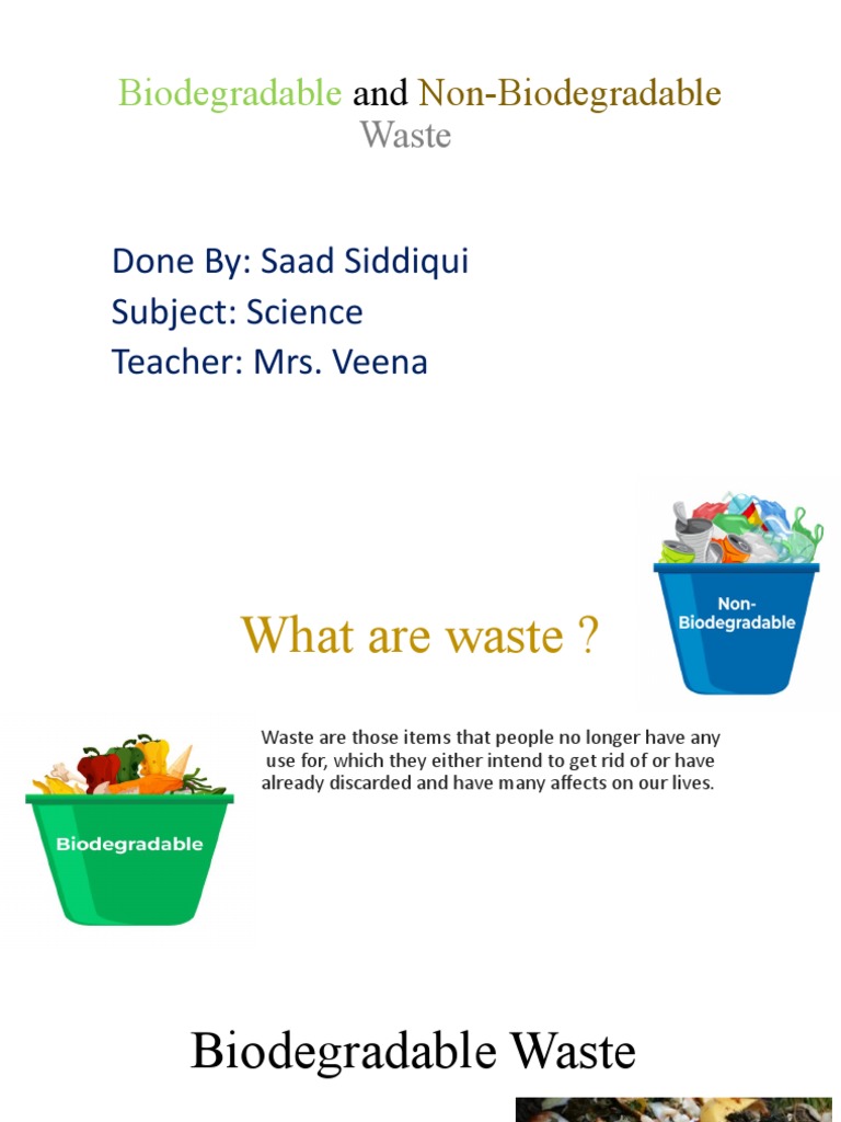 Biodegradable and Non-Biodegradable Waste | PDF | Career & Growth ...