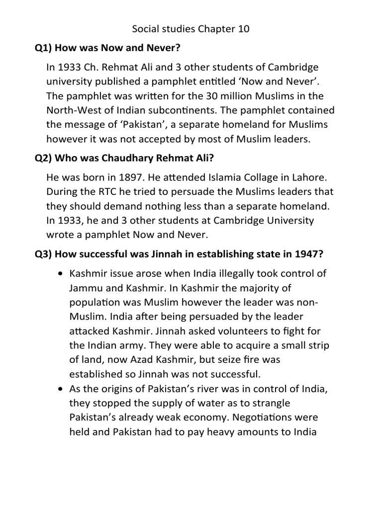 Social Studies Chapter 10 | PDF