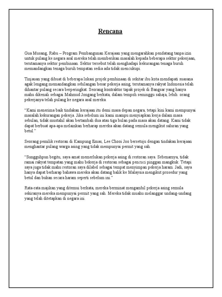 Contoh Rencana | PDF