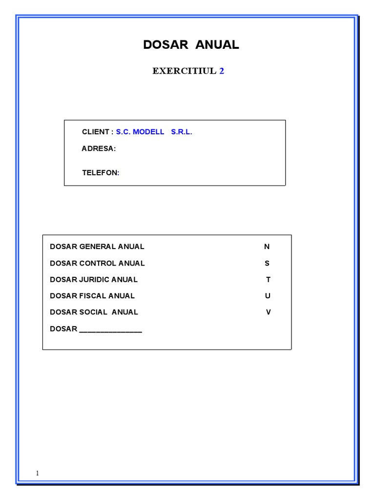Model Dosar Anual1 | PDF