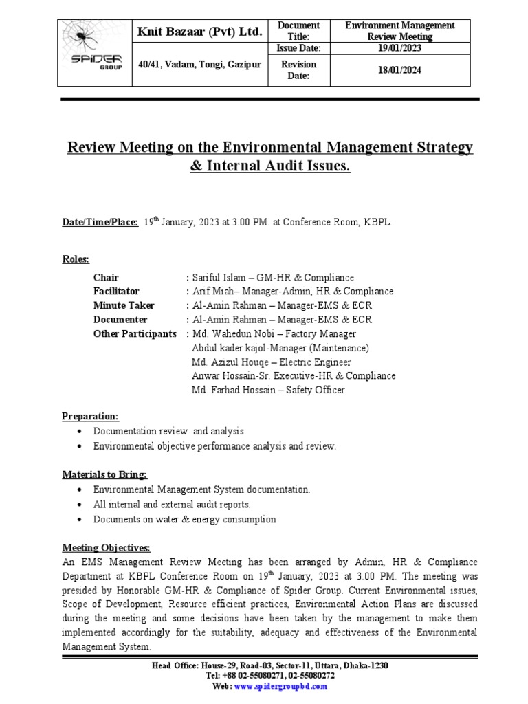 EMS-80. Management Review Meeting | PDF