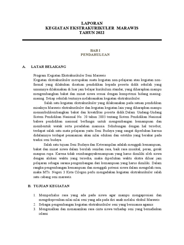 Laporan Ekskul Marawis | PDF | Perjalanan