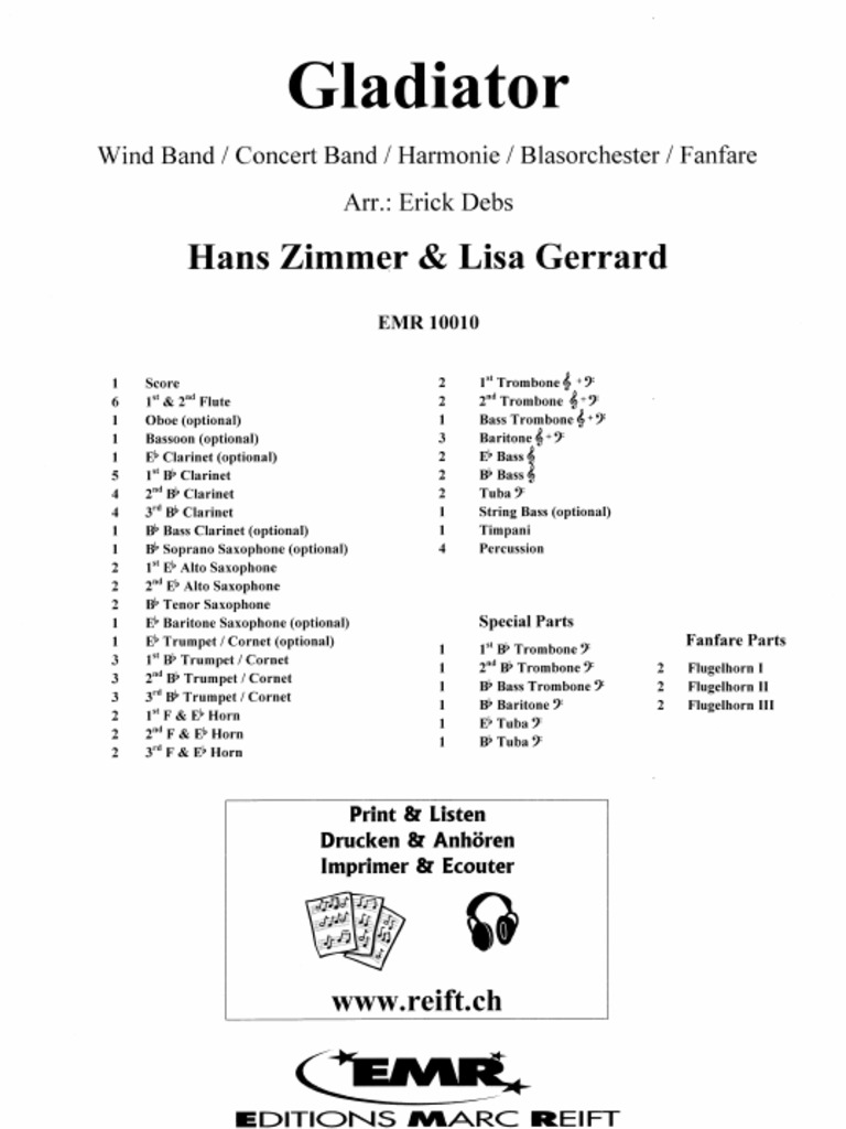 Gladiator Score | PDF | Trombone | Tuba