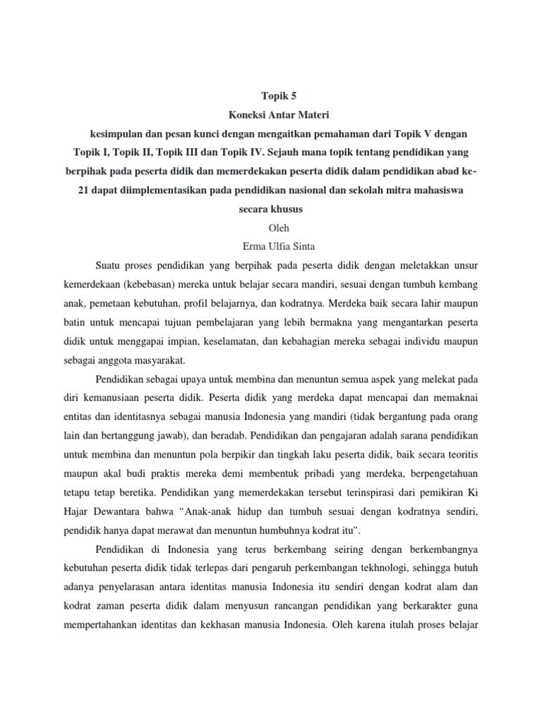 Topik 5 Koneksi Antar Materi | PDF