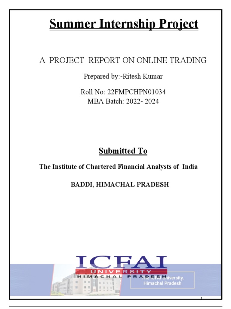 Ritesh Project Trading | PDF | Stocks | Stock Exchange