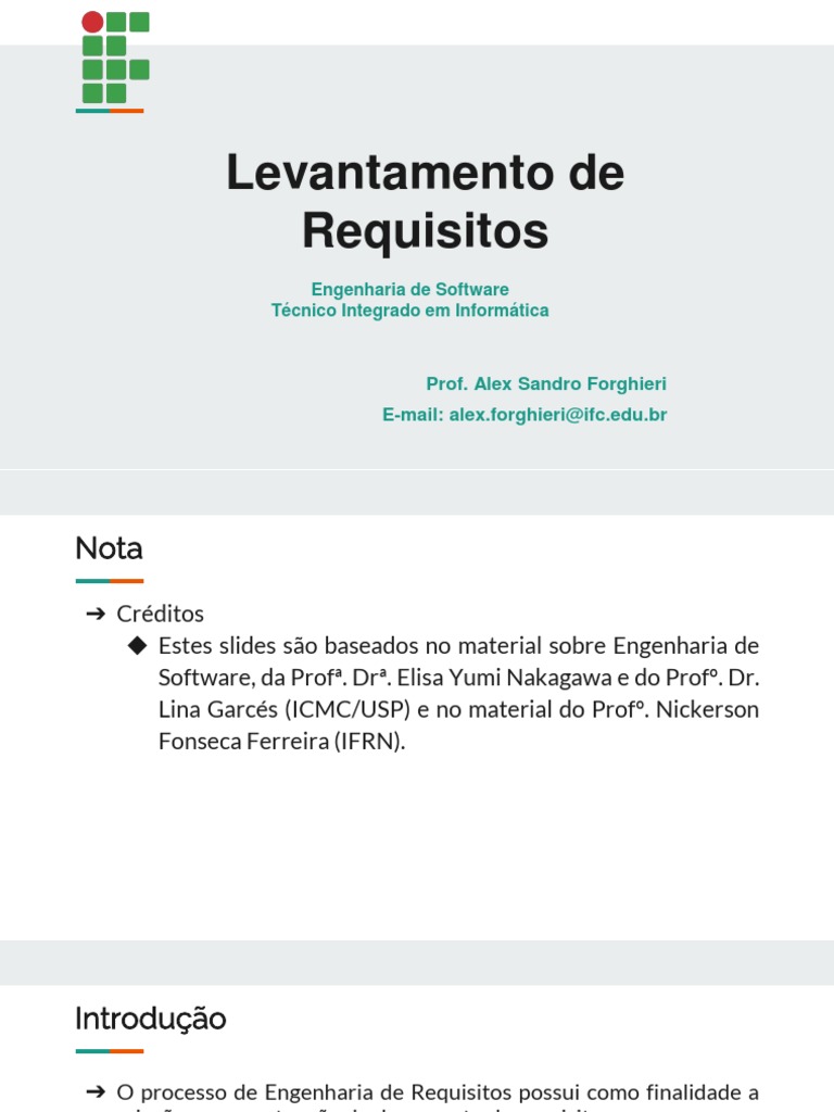 Levantamento de Requisitos | PDF
