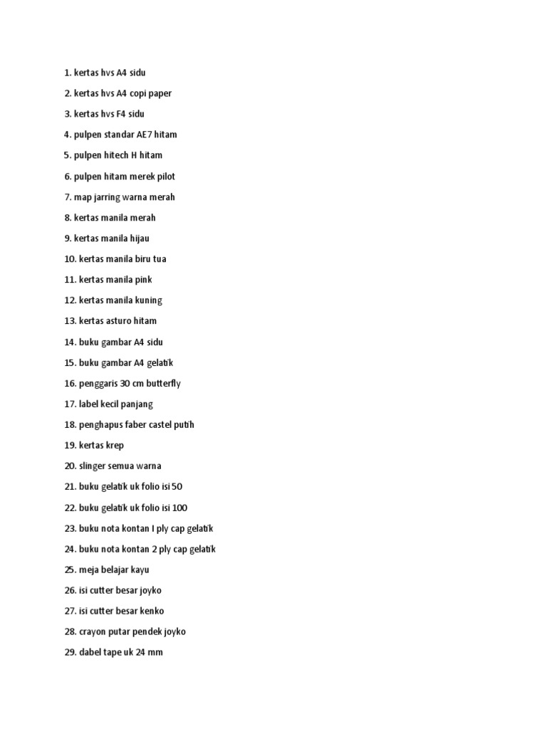 Stok Barang Family Atk | PDF