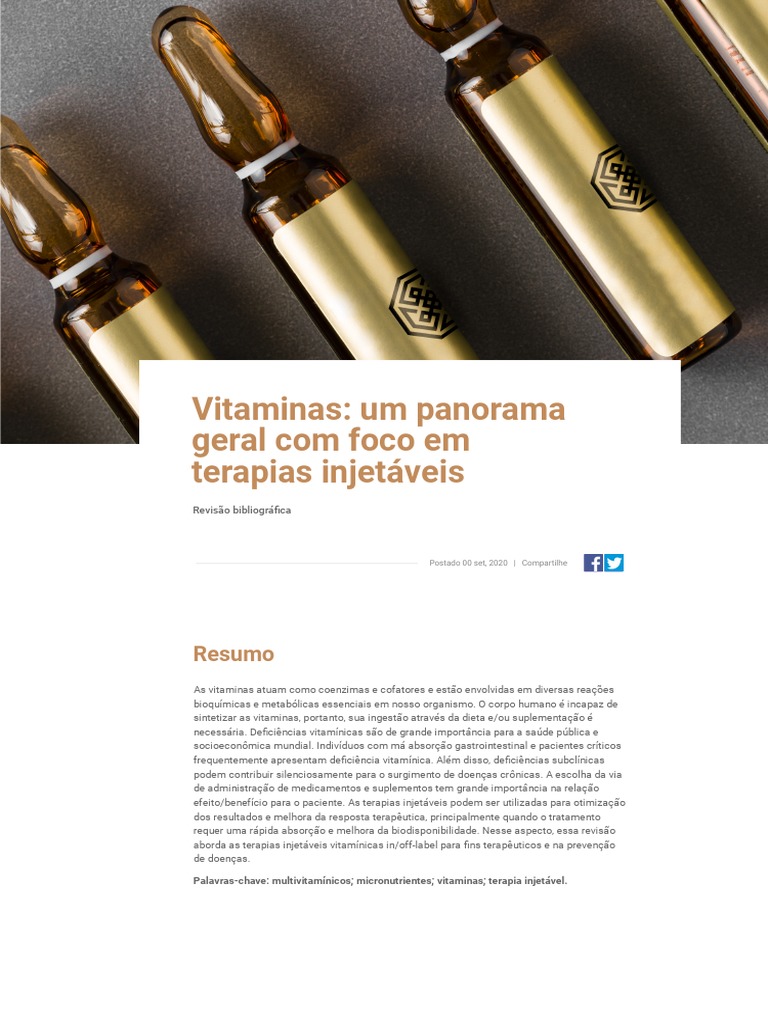Terapias Injetaveis Vitaminicas | PDF