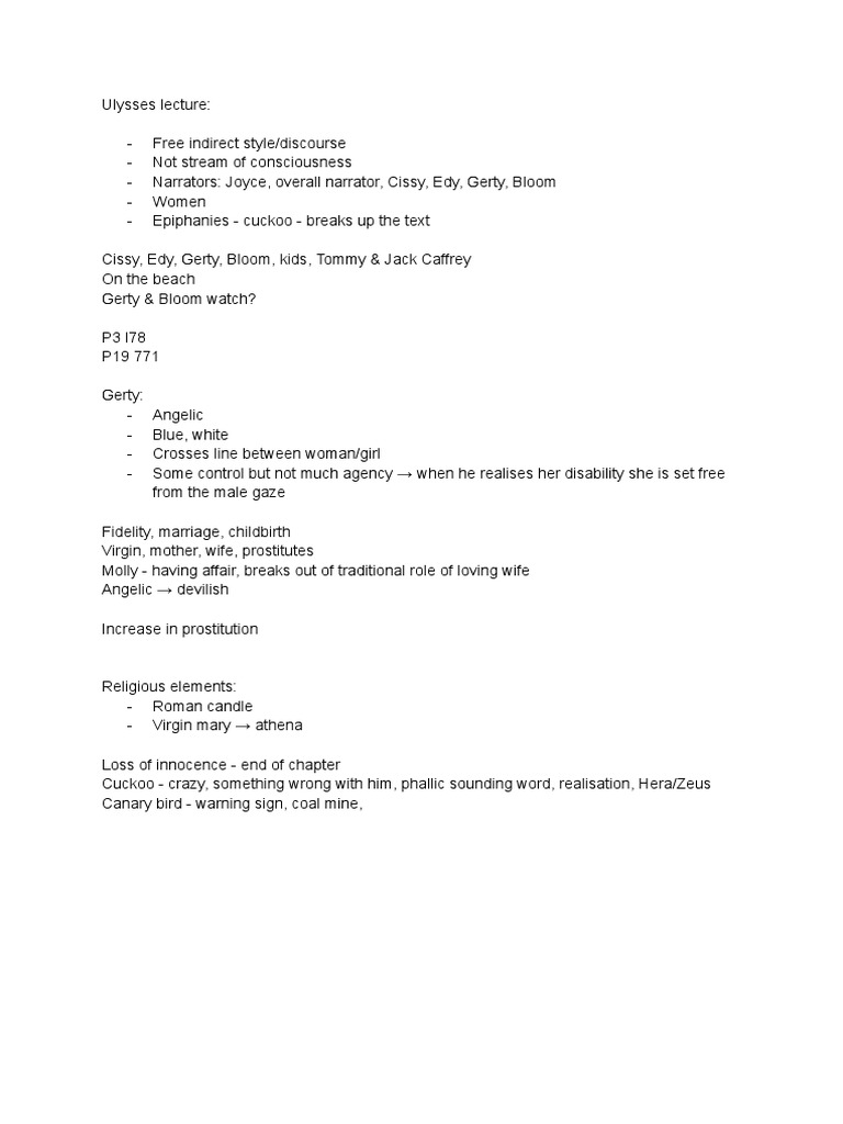 Ulysses Notes | PDF