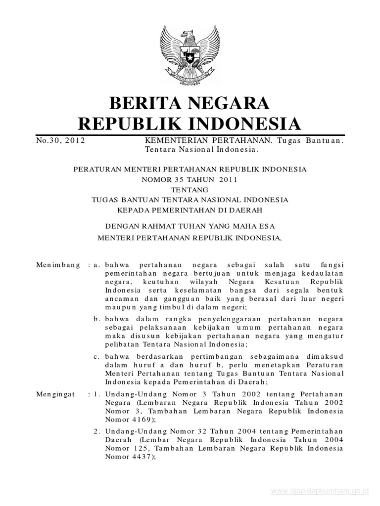 Permenhan 35-2011 Dan Lampiran | PDF