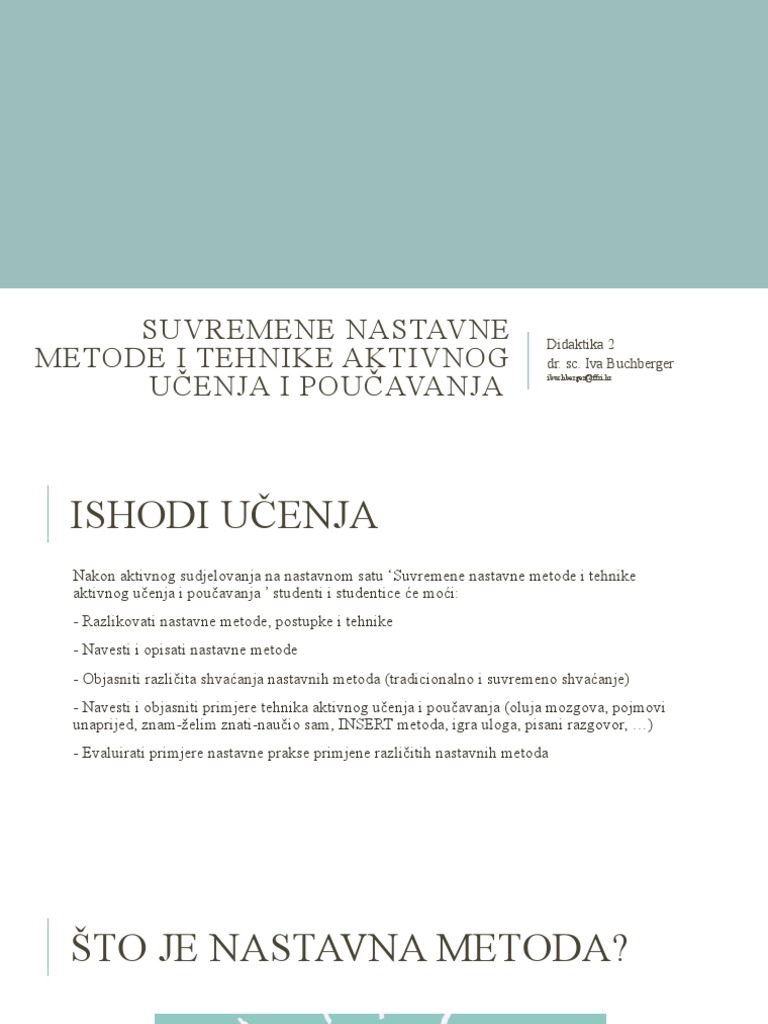DID2-Suvremene Nastavne Metode | PDF