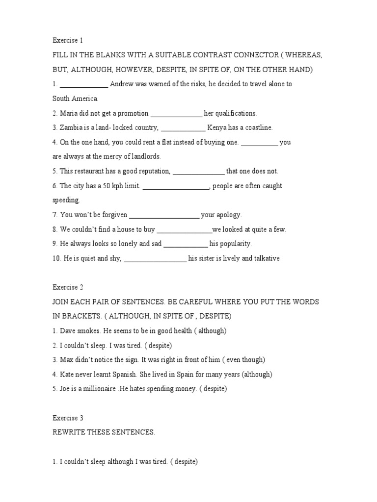 Exercises On Connectors | PDF