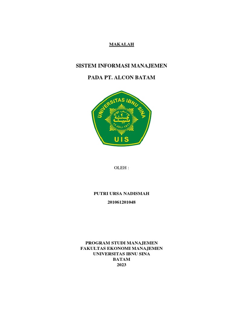 Sistem Informasi Manajemen PT Alcon Batam | PDF