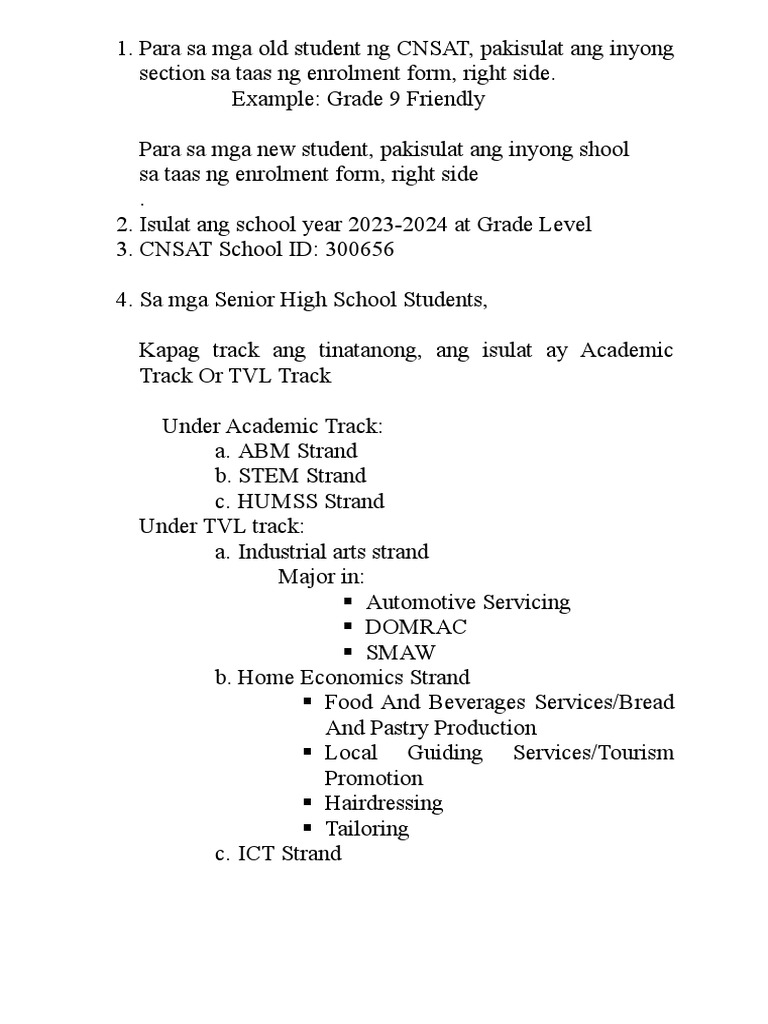 Para Sa Mga Old Student NG CNSAT | PDF
