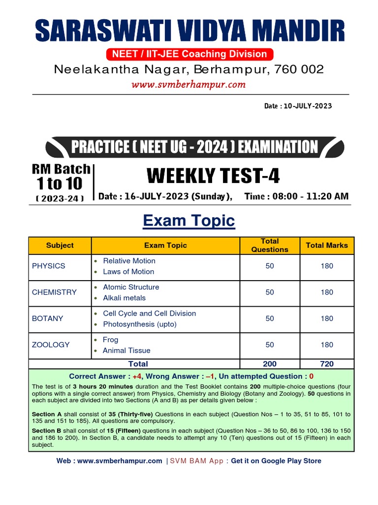 Exam Topic RM Wt-4 16-July-2023 SVM Nkg-1 | PDF