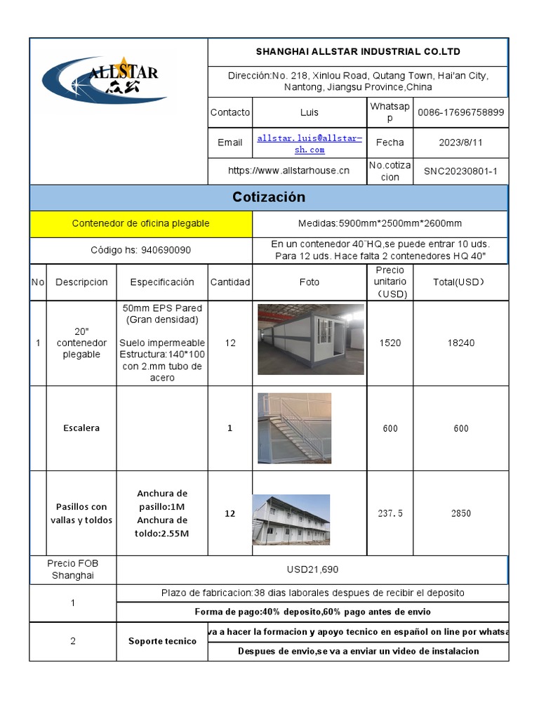 Un Edificio Con 12 Modulos de Contenedor Plegable | PDF