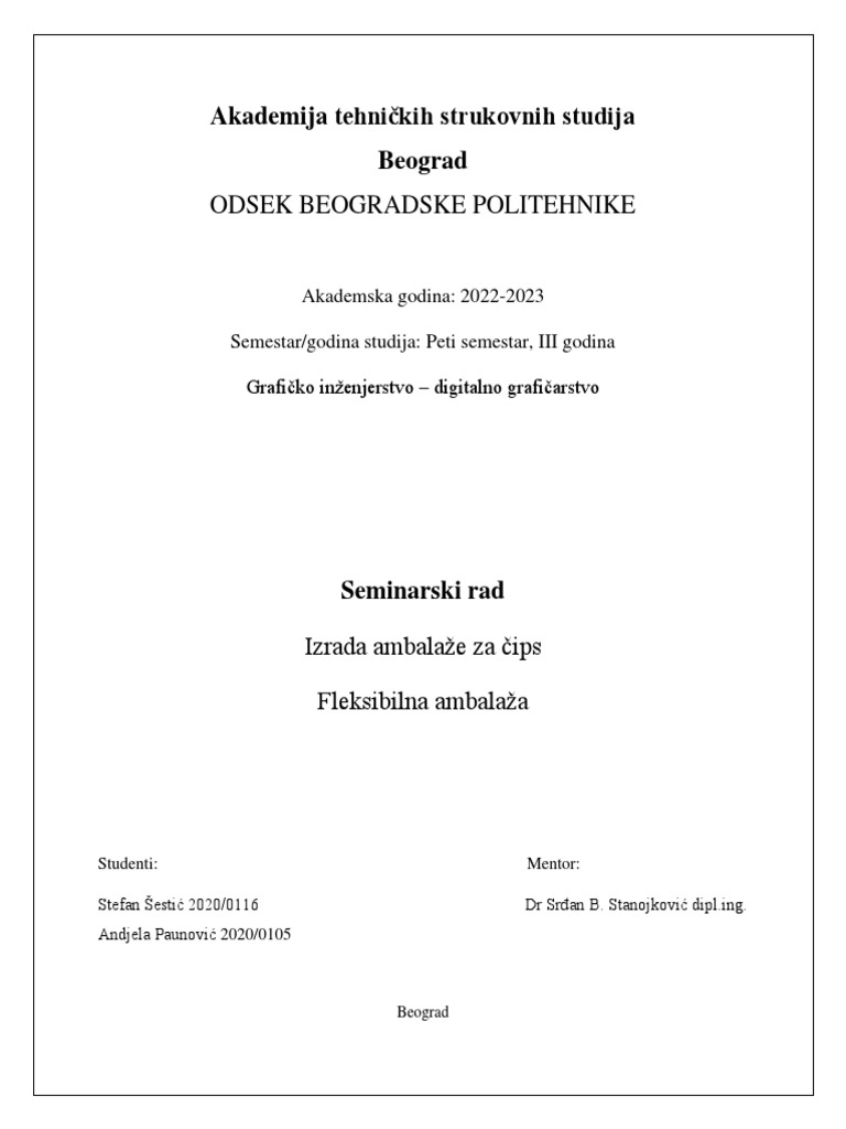 Ambalaza Seminarski | PDF