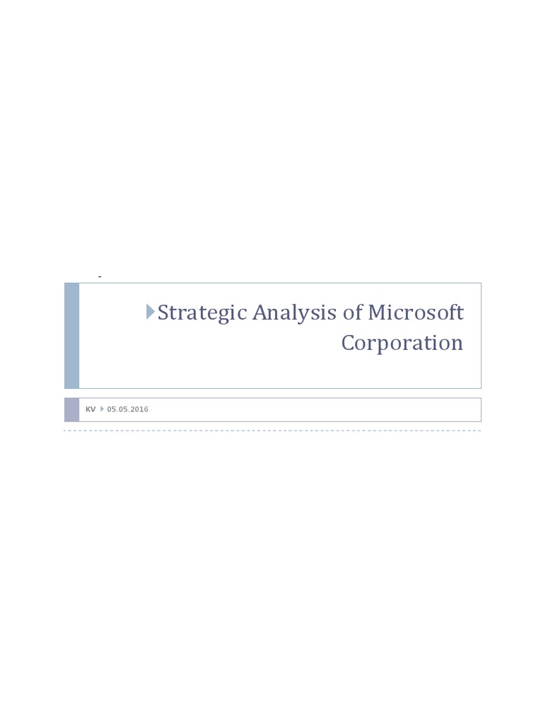 Strategic Analysis of Microsoft CorporationKV | PDF | Microsoft | Cloud ...