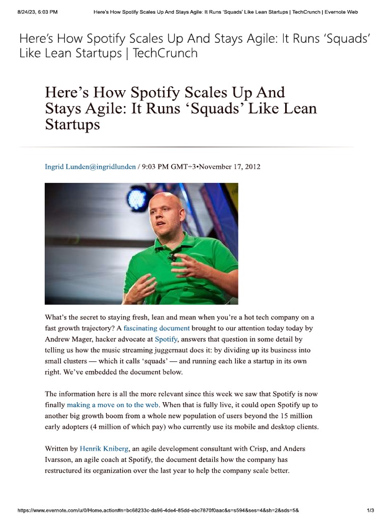 Here's How Spotify Scales Up and Stays Agile | PDF