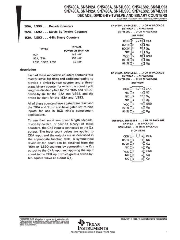 SN 74 Ls 93 | PDF | Chemistry | Electronics