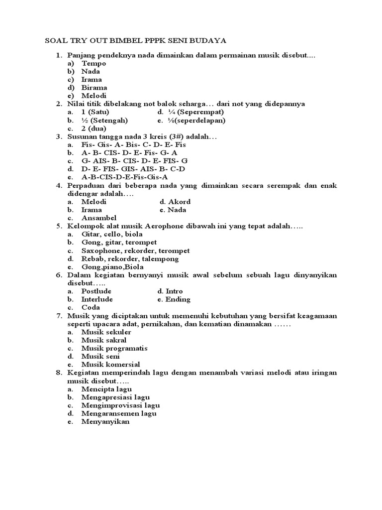 Soal Try Out Bimbel | PDF