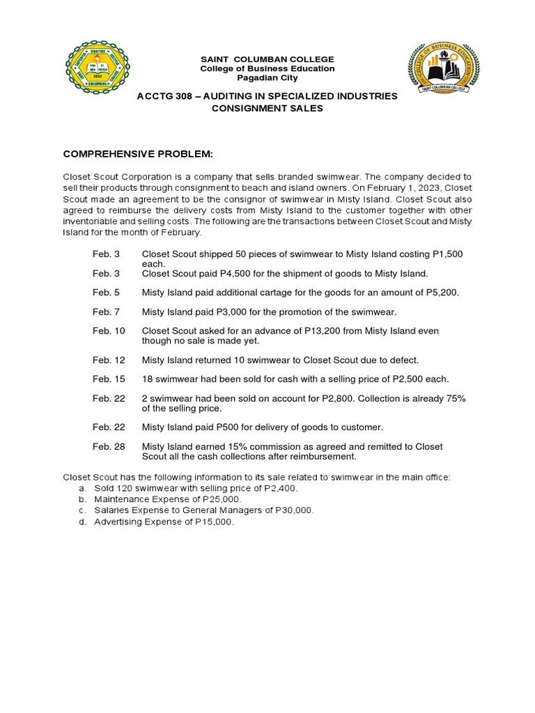 Consignment Comprehensive Handout | PDF